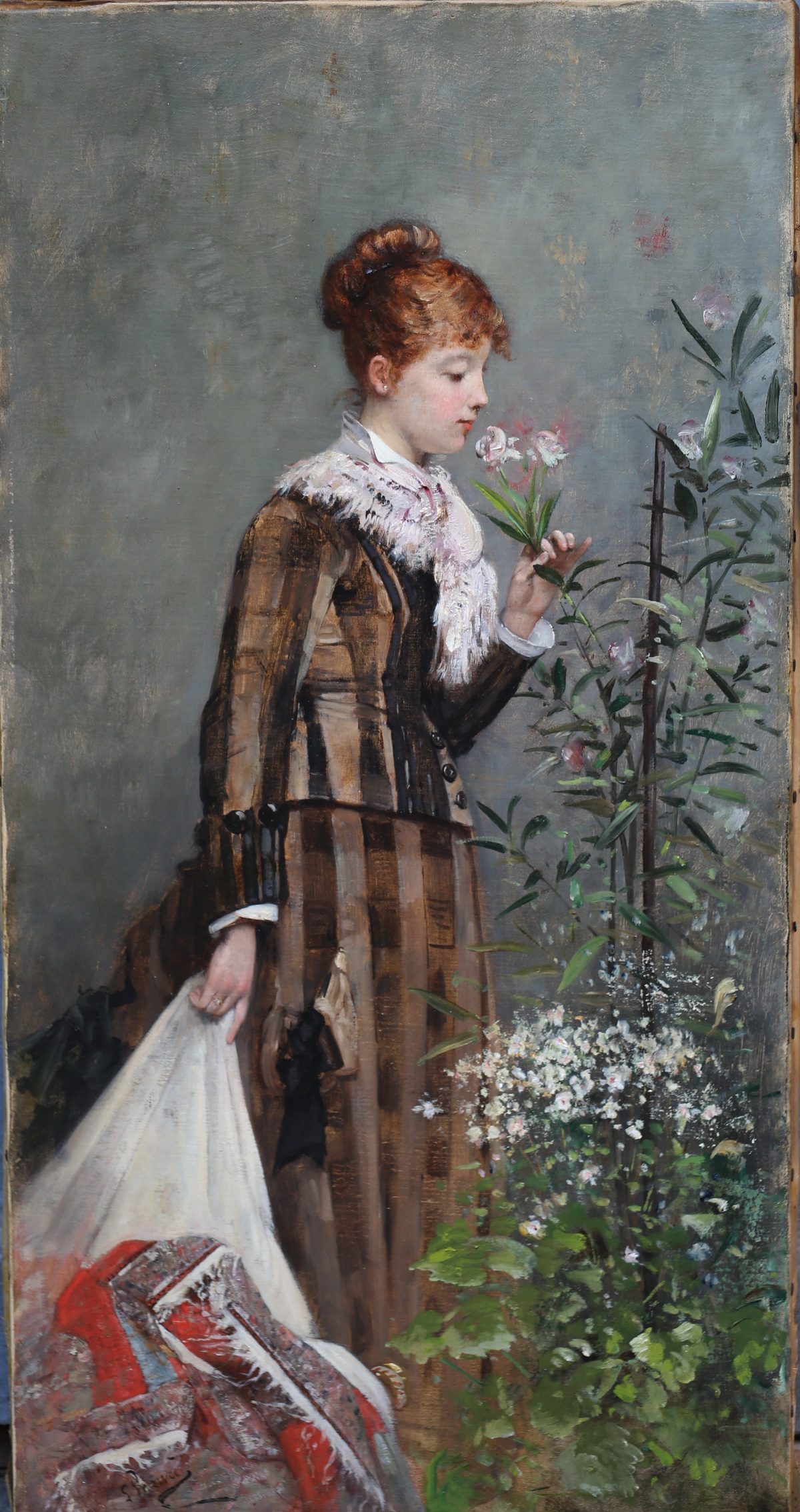 Louis-Charles Verwée Portrait of a Young Lady with Lillies | Lily Absinthe